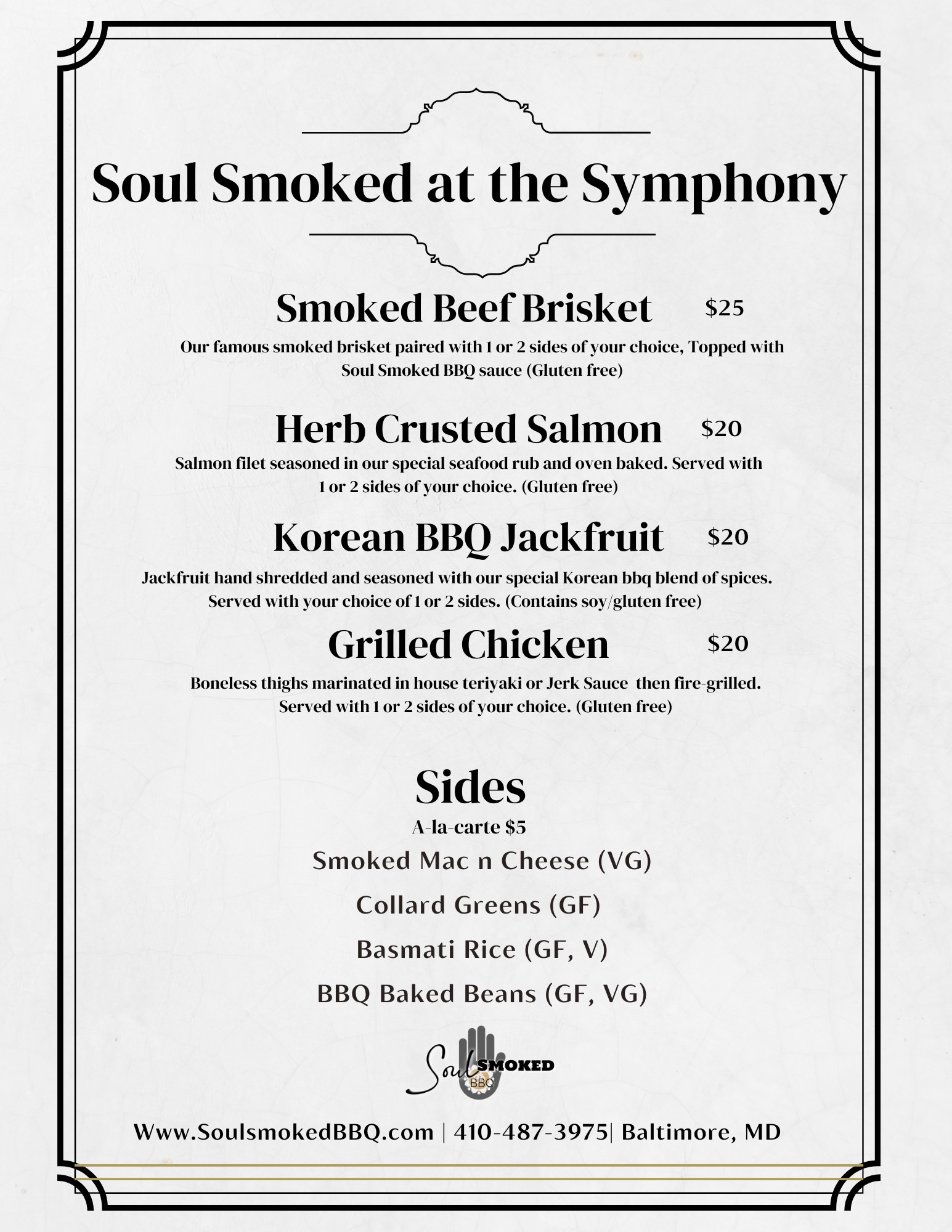 Event Menu | Baltimore Symphony Orchestra